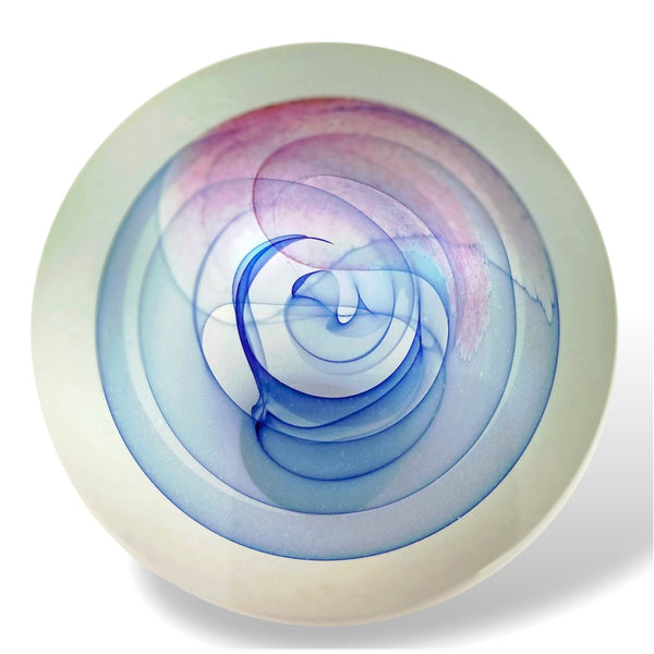 Glass Paperweight with Blue and Rose Swirls - Getty Museum Store