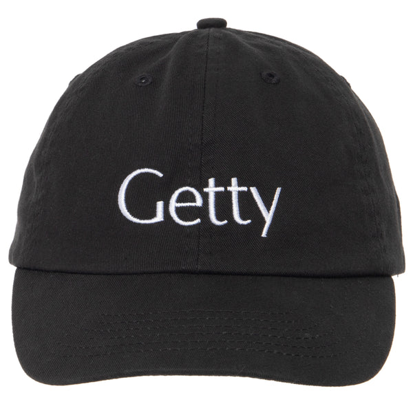 Getty Embroidered Logo Cap - Black with White Logo - Getty Museum Store