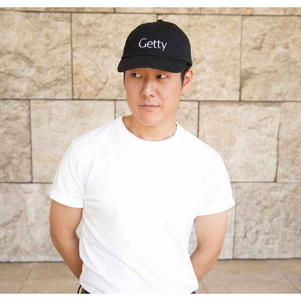 Getty Embroidered Logo Cap - Black with White Logo - Getty Museum Store