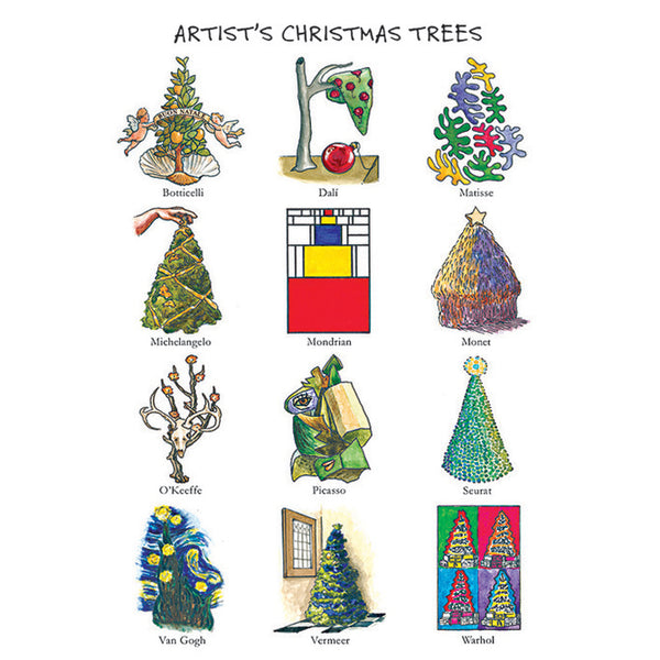 Boxed Holiday Cards Artist Christmas Trees - Getty Museum Store